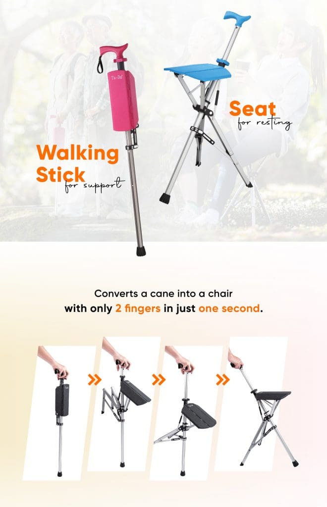 TA-DA® CHAIR Tripod Seat Cane – Pinang Medical Supplies Sdn Bhd