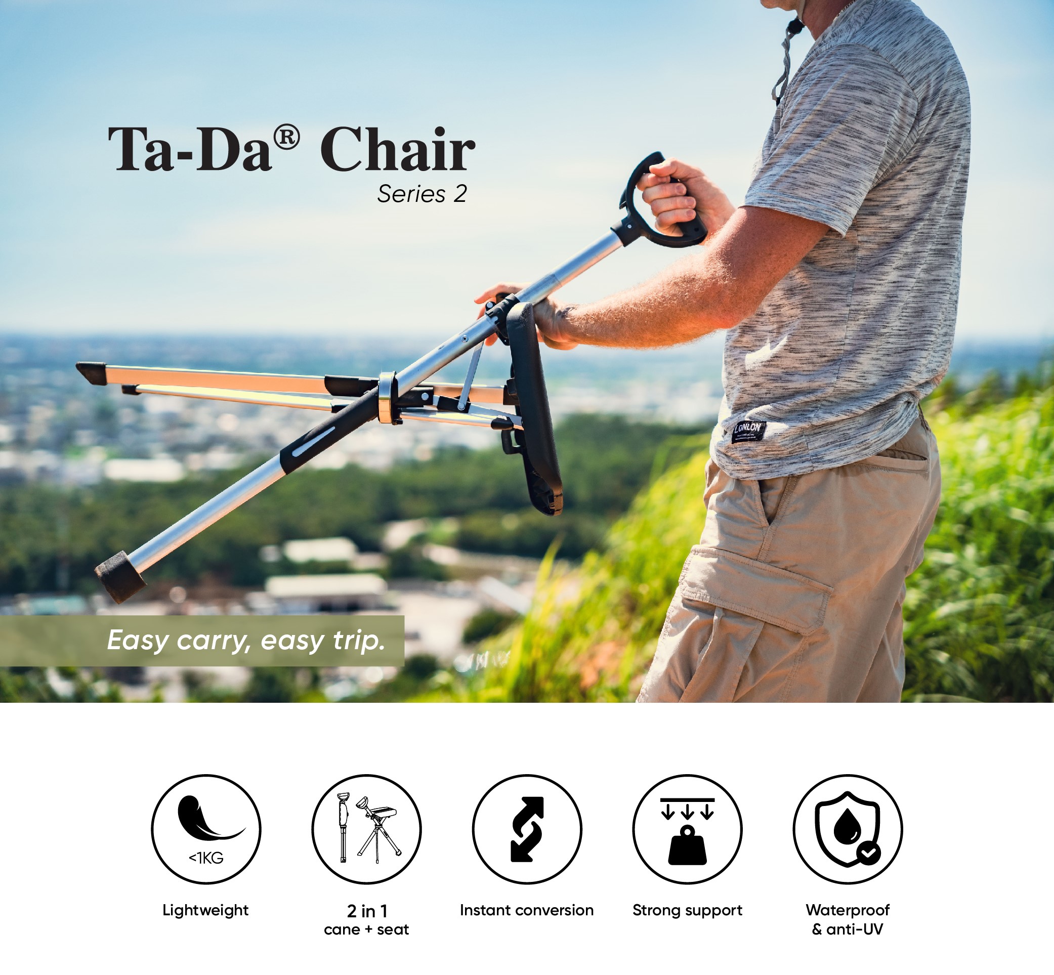 TA-DA® CHAIR Tripod Seat Cane Series 2 83cm – Pinang Medical Supplies ...